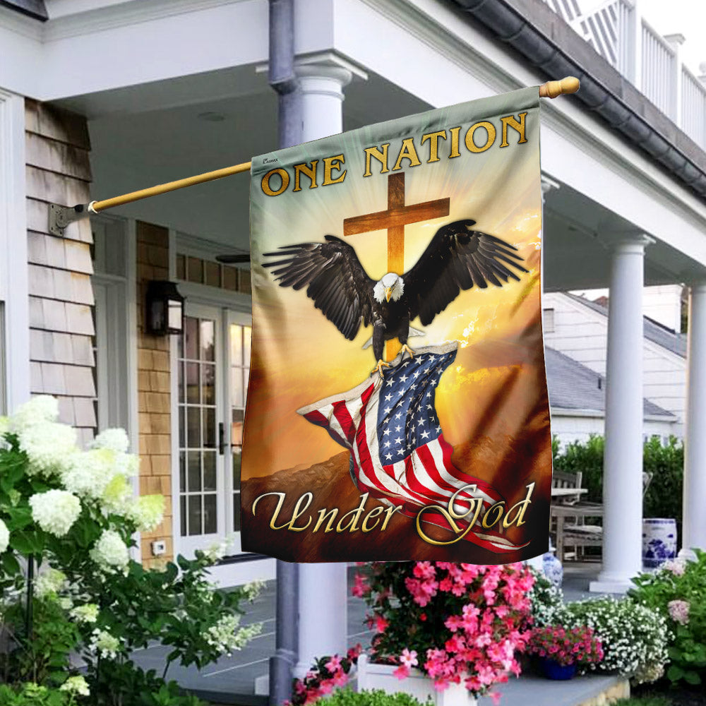 One Nation Under God. Christian. Eagle Flag – customidiy