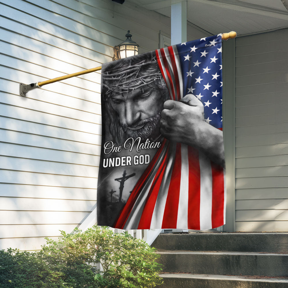 American Flag - One Nation Under God Jesus Flag – Outdoor Decor ...