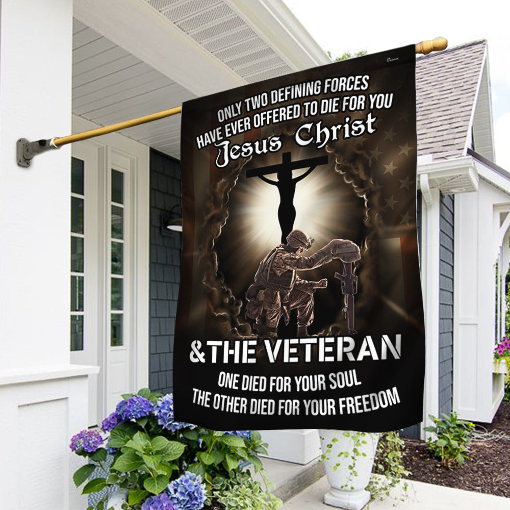 Jesus Veteran Flag Jesus Christ and The Veteran Flag TRV1690F – customidiy